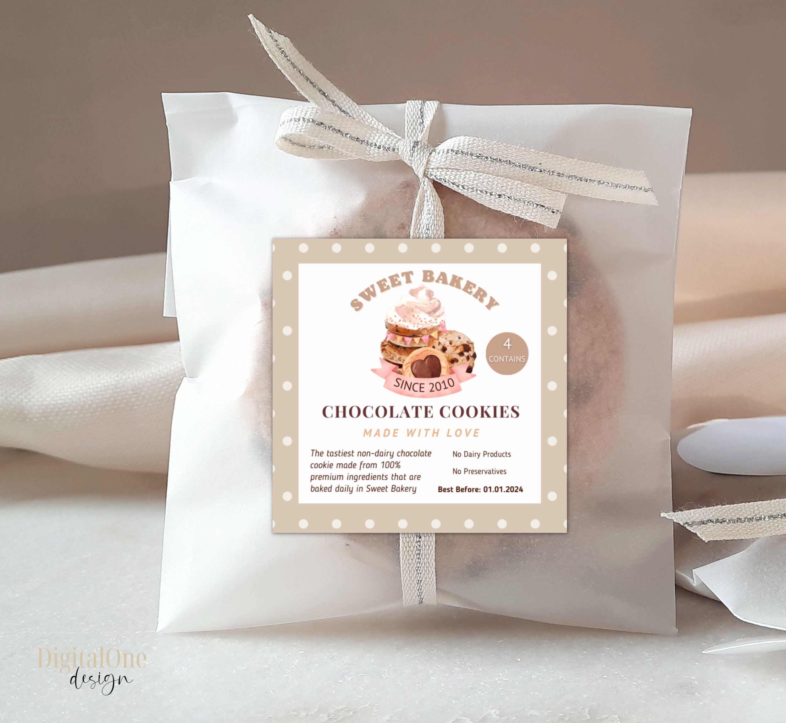 Editable Bakery Label Tamplete Homemade Cookies Label Custom - Etsy