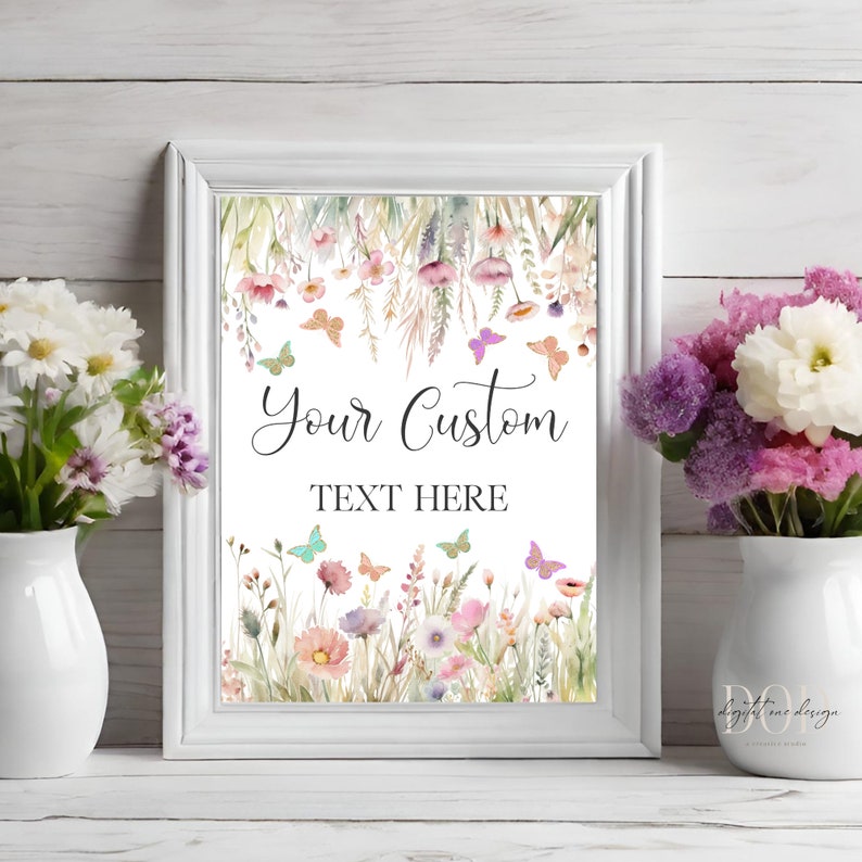 Wildflower Custom Table Sign Printable, Personalized Decor Table ...