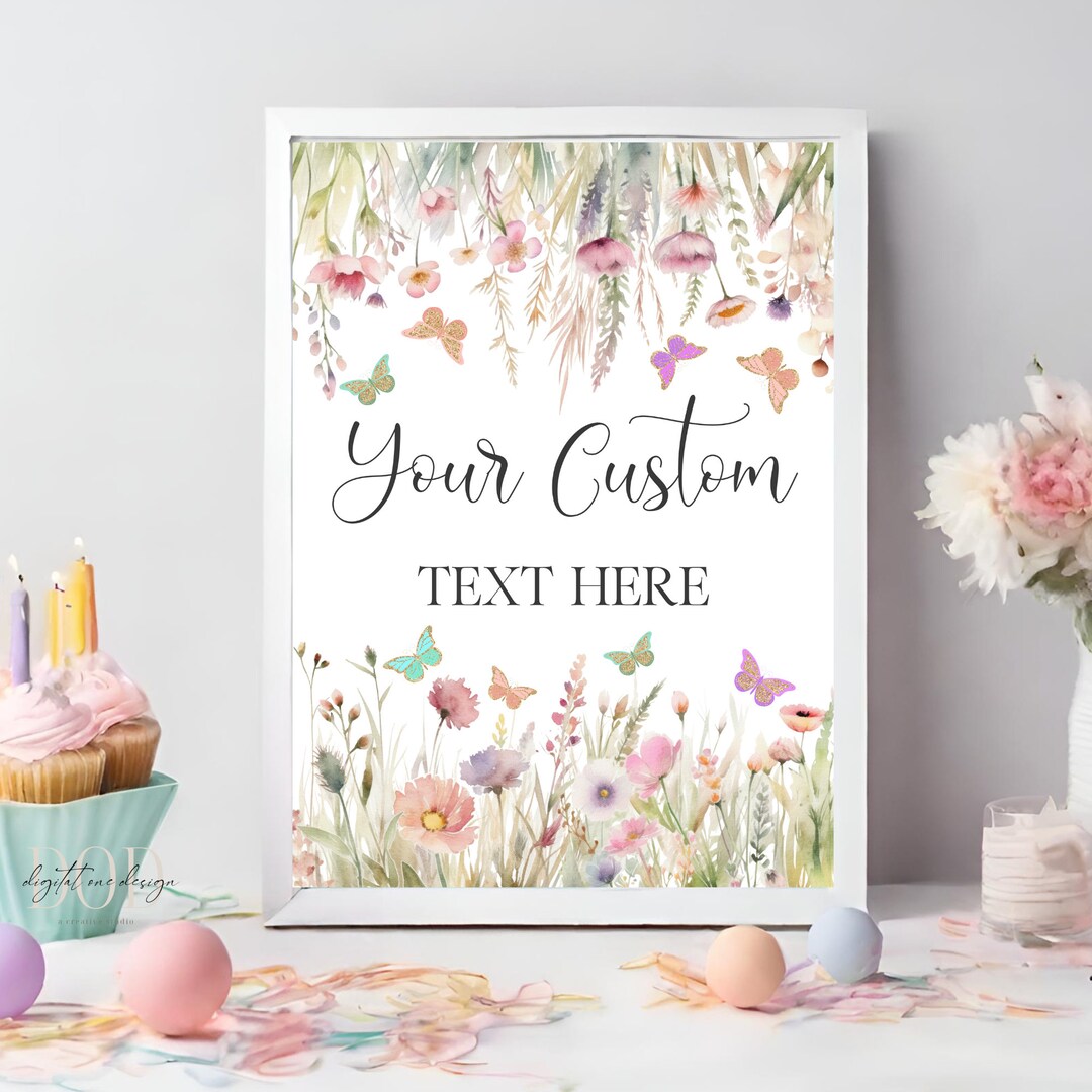 Wildflower Custom Table Sign Printable, Personalized Decor Table ...
