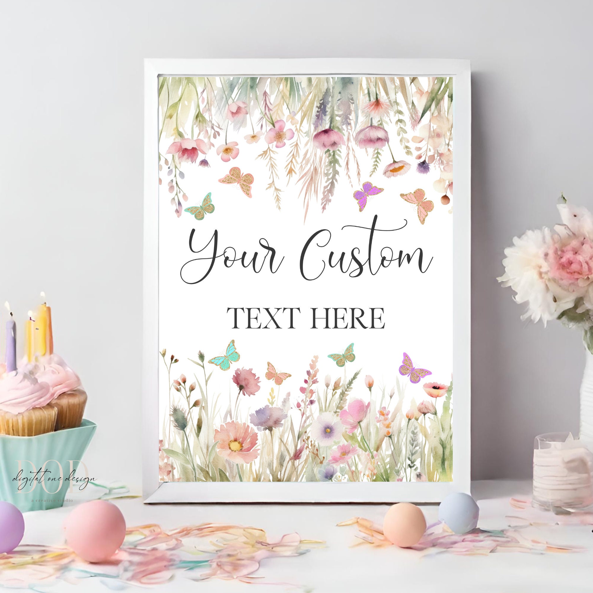 Wildflower Custom Table Sign Printable, Personalized Decor Table ...