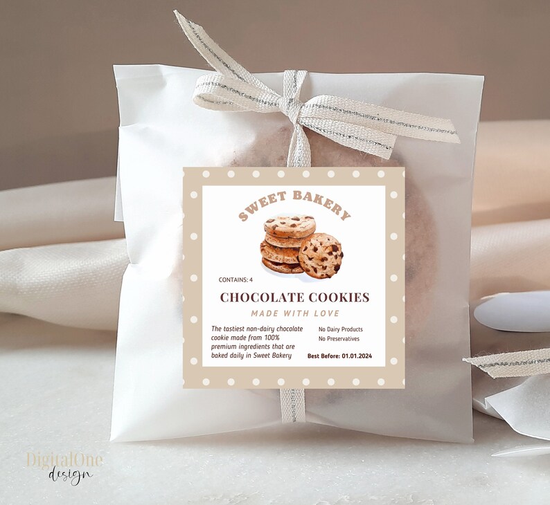 Editable Bakery Label Tamplete, Homemade Cookies Label, Custom Home ...