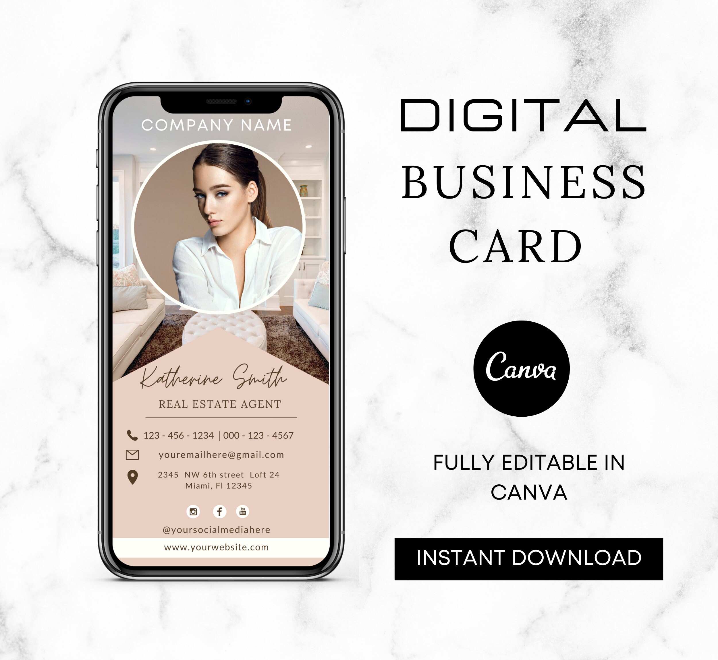 Editable Digital Business Card Template, Modern Business Card, Smart ...