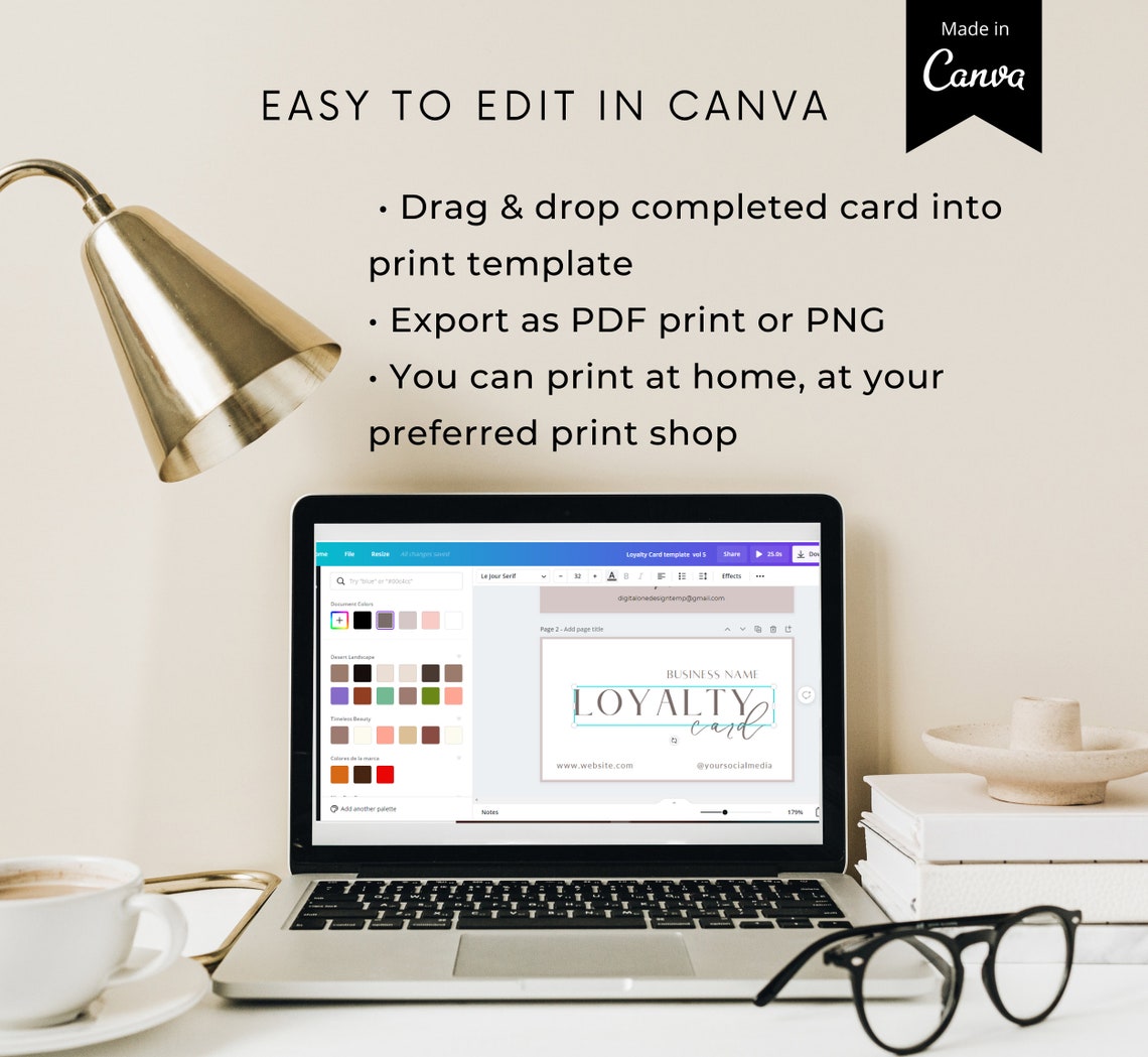 Customer Loyalty Card Reward Card Template Editable | Etsy