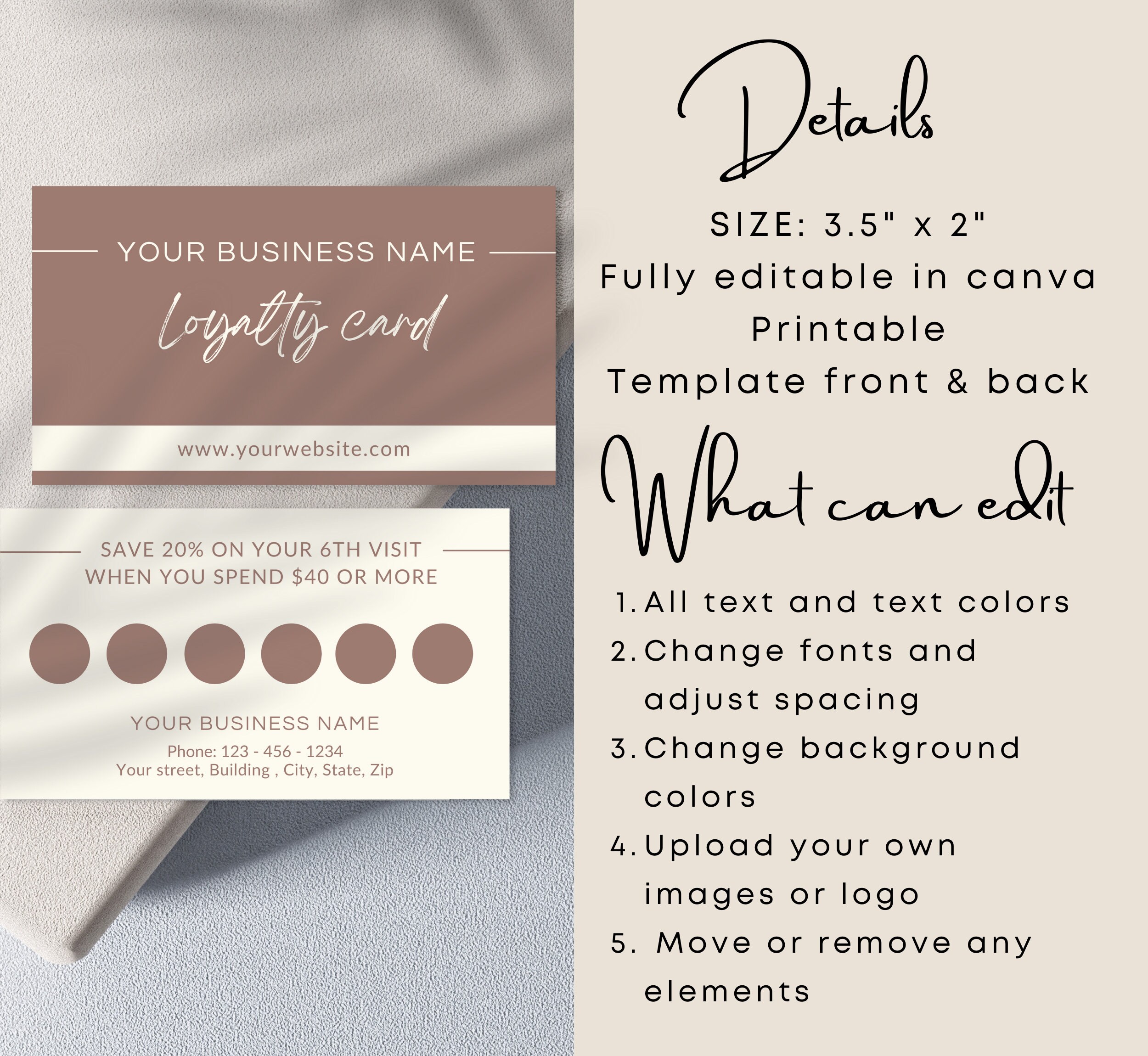 Loyalty Card Template, Printable Loyalty Card, Editable Modern Rewards ...