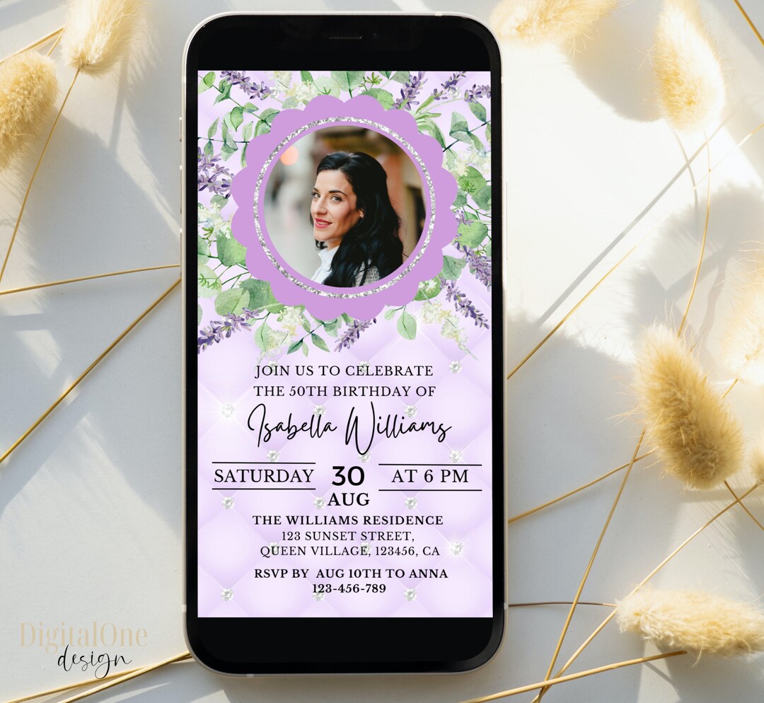 Electronic Birthday Invitation Template, Digital Birthday Invite With ...