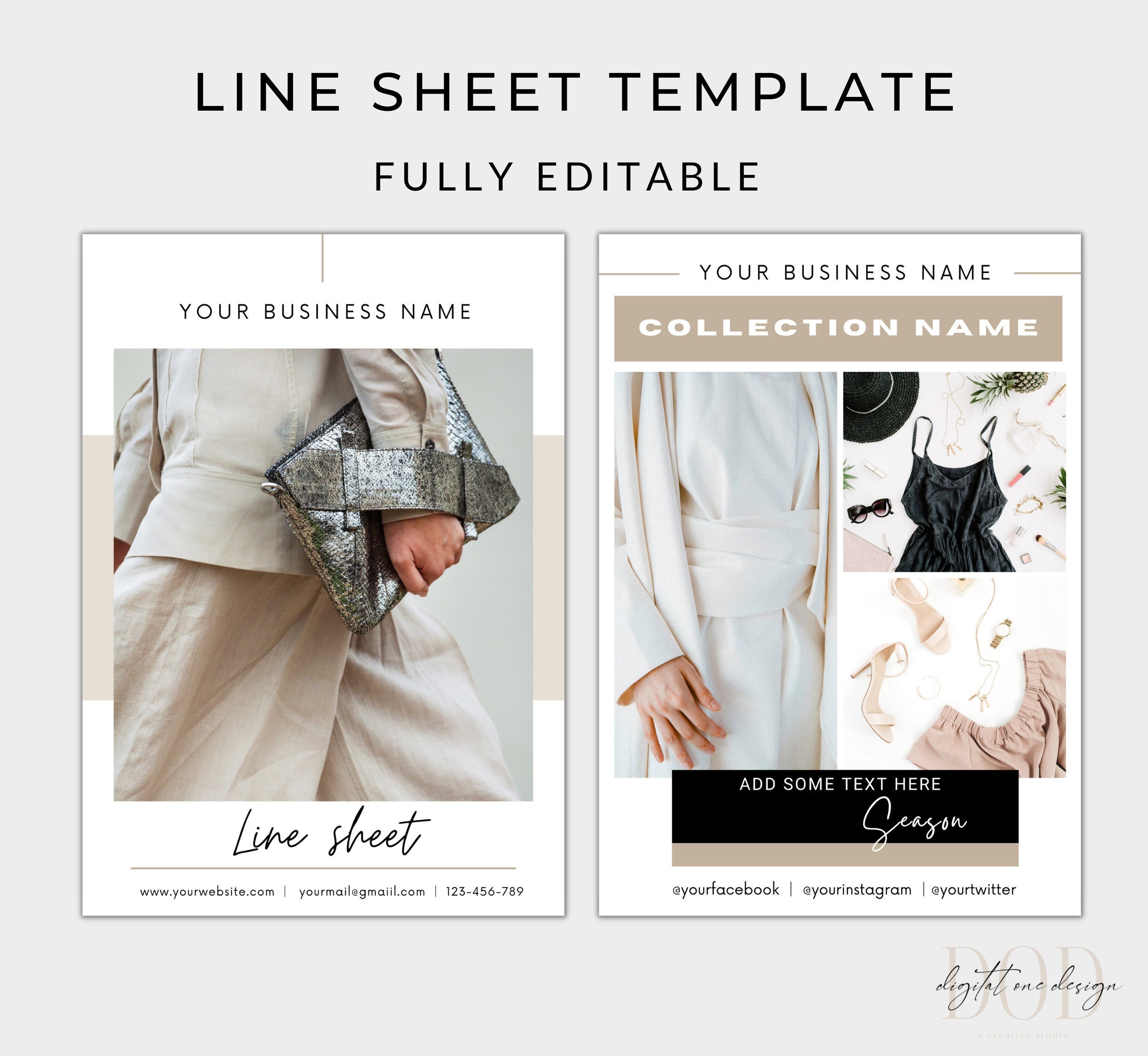 Line Sheet Template, Wholesale Pricing Template, Editable Price List ...