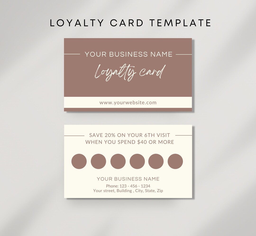 Loyalty Card Template, Printable Loyalty Card, Editable Modern Rewards ...