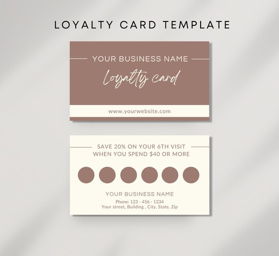 Loyalty Card Template Printable Loyalty Card Editable - Etsy