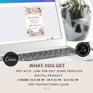 Spanish Boho Floral Welcome Sign, Rustic Boho Floral and Pearls, Boho ...