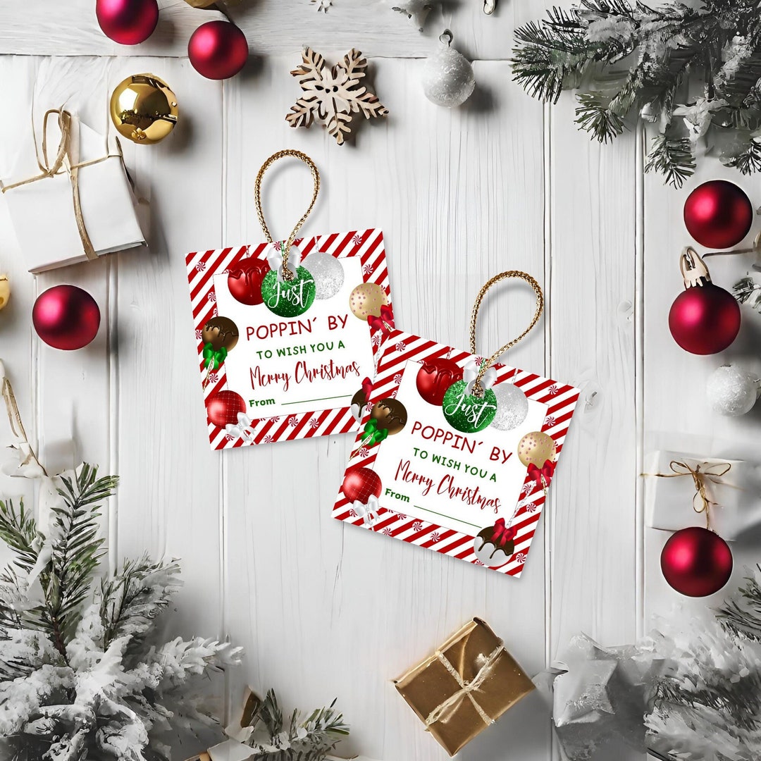 Poppin by to Wish You A Merry Christmas Cake Pops Gift Tag, Realtor Pop ...