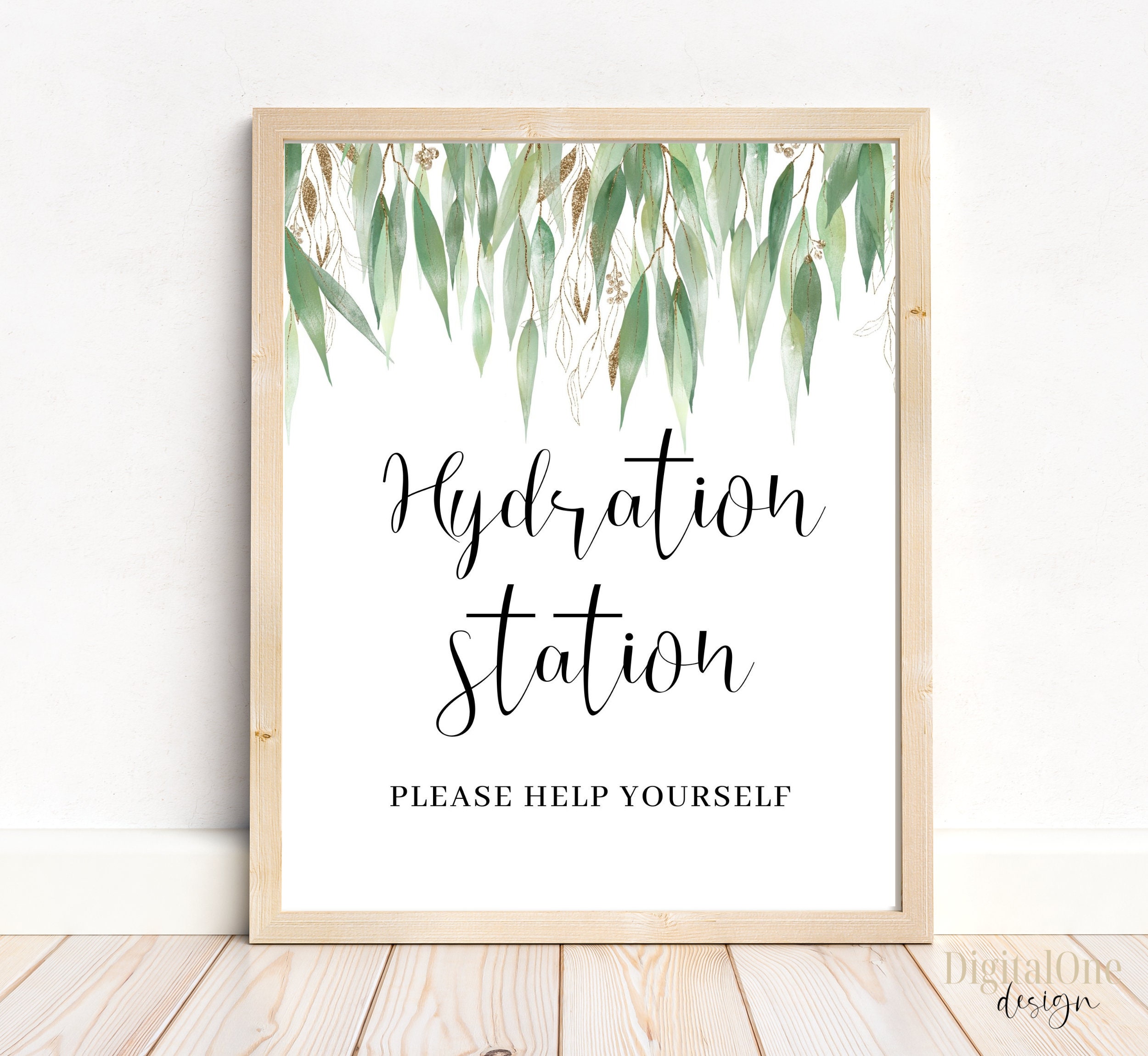 Greenery Hydration Station Printable Sign, INSTANT DOWNLOAD, Drink ...
