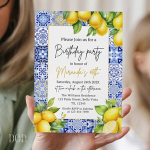 Mediterranean Tile & Lemon Party Bundle, Amalfi Coast Theme Decor ...