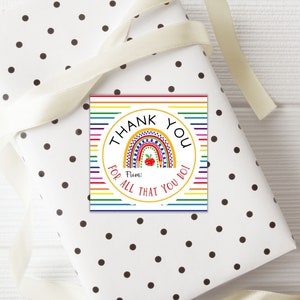 Printable Teacher Appreciation Gift Tag, Thank You for All That You Do ...