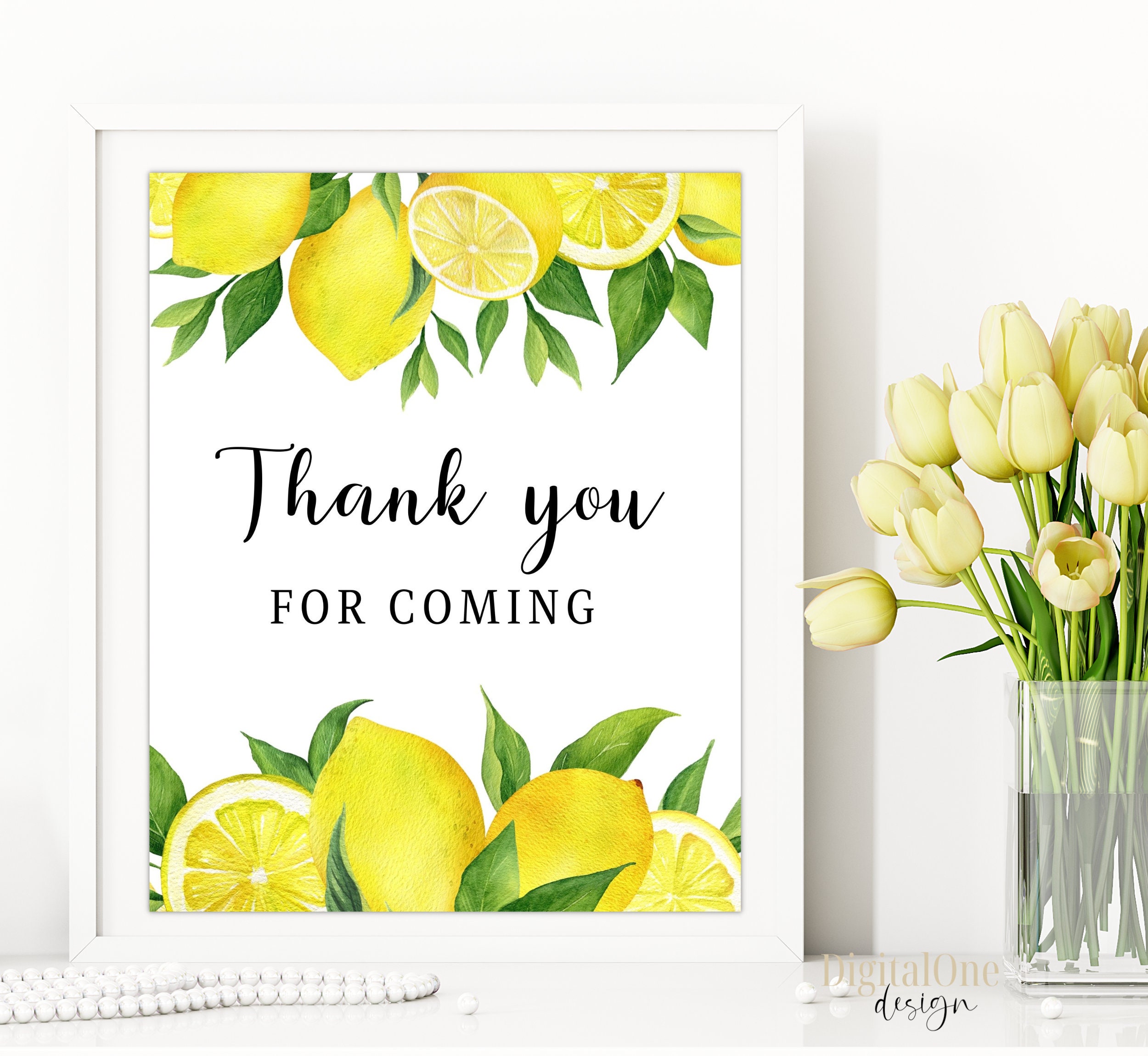 Lemon Thank You for Coming Sign, Thank You Table Sign, INSTANT DOWNLOAD ...