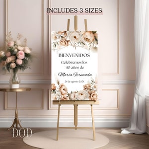 Spanish Boho Floral Welcome Sign, Rustic Boho Floral and Pearls, Boho ...