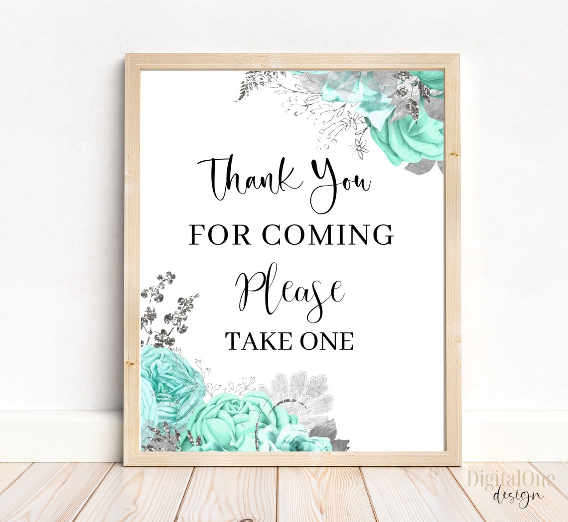 Thank You for Coming Please Take One Sign Printable, Favors Sign ...