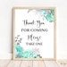 Thank You for Coming Please Take One Sign Printable, Favors Sign ...
