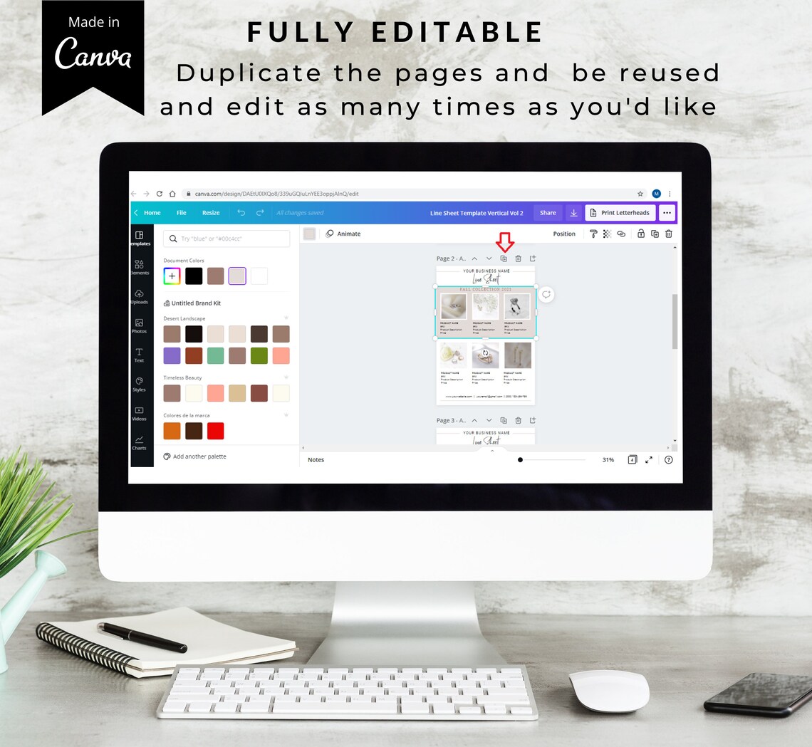 Modern Line Sheet Template, Retail Product Sheet, Price List Template ...
