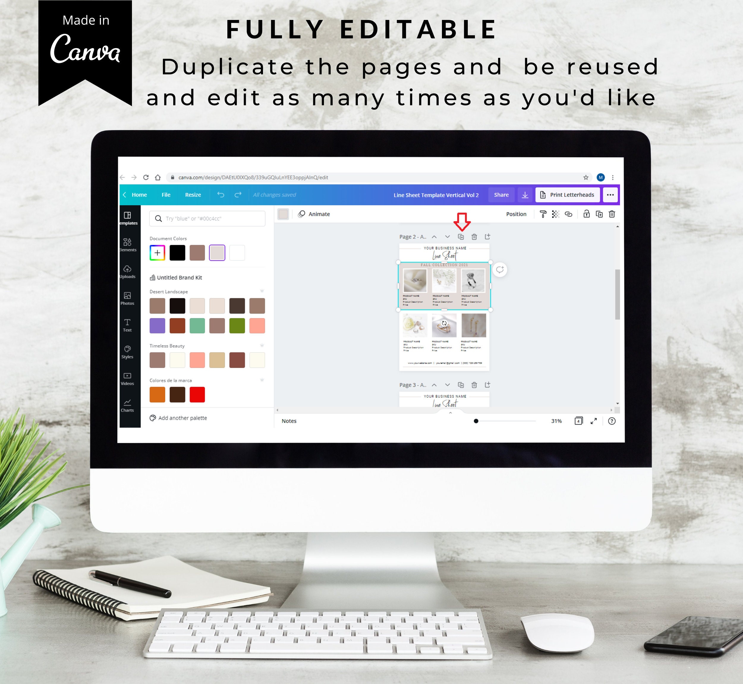 Modern Line Sheet Template, Retail Product Sheet, Price List Template ...
