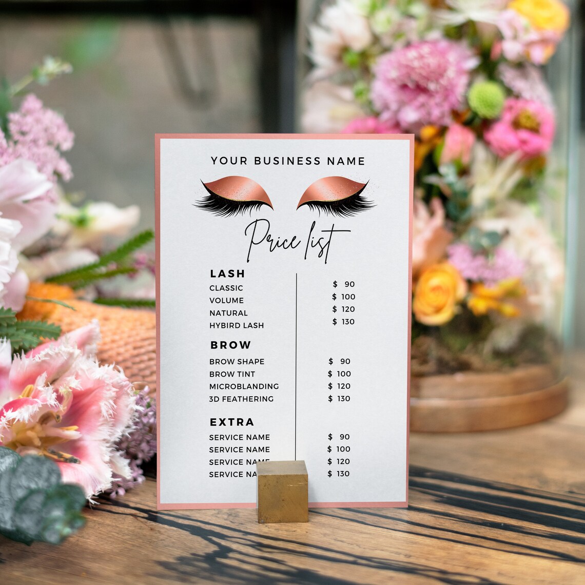 Lash Price List Template Price List Flyer Editable Price | Etsy