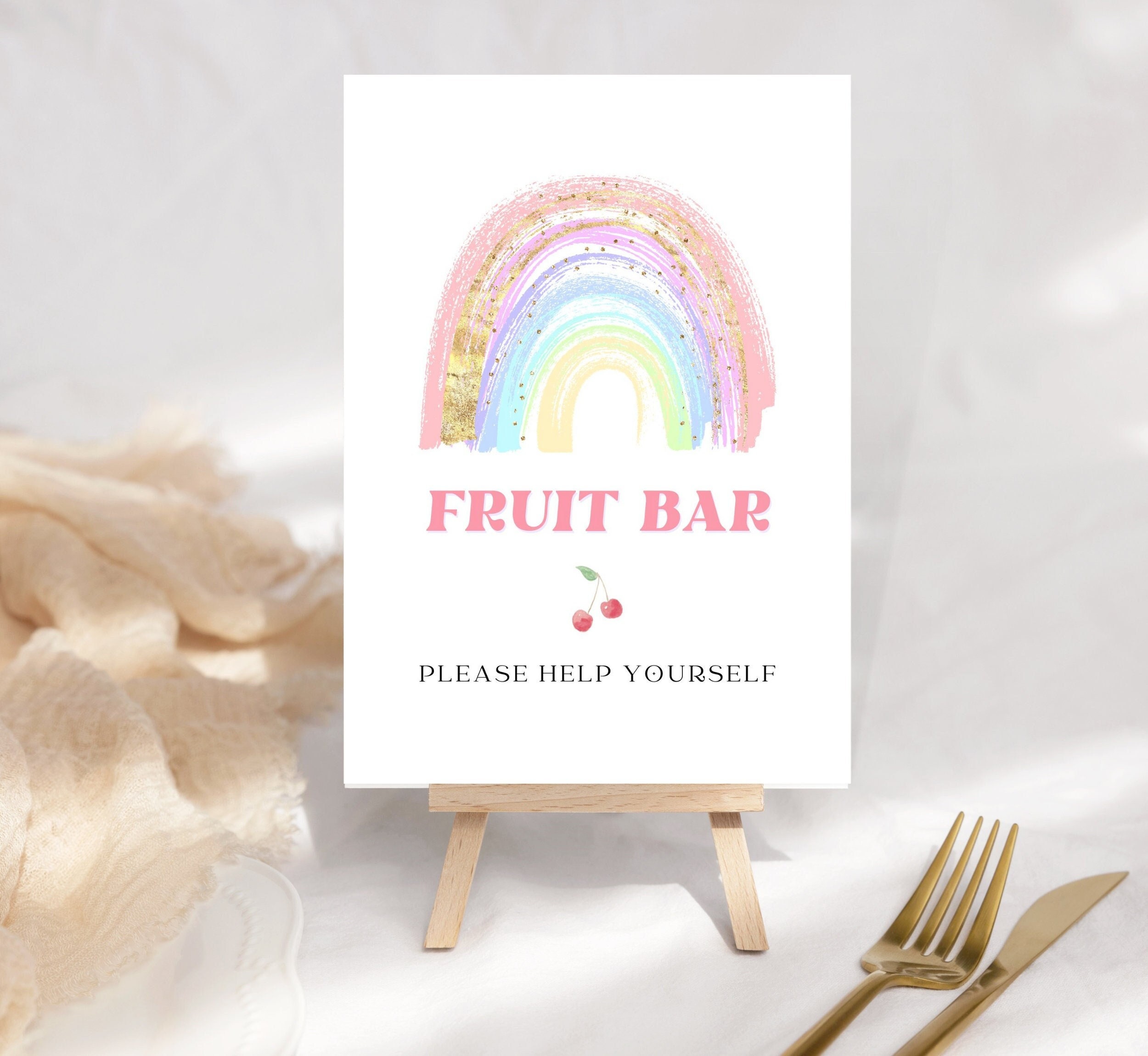 Printable Fruit Bar Sign, Fruit Drink Bar Sign, INSTANT DOWNLOAD, Fruit ...