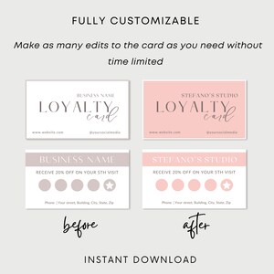Customer Loyalty Card, Reward Card Template, Editable Loyalty Card ...
