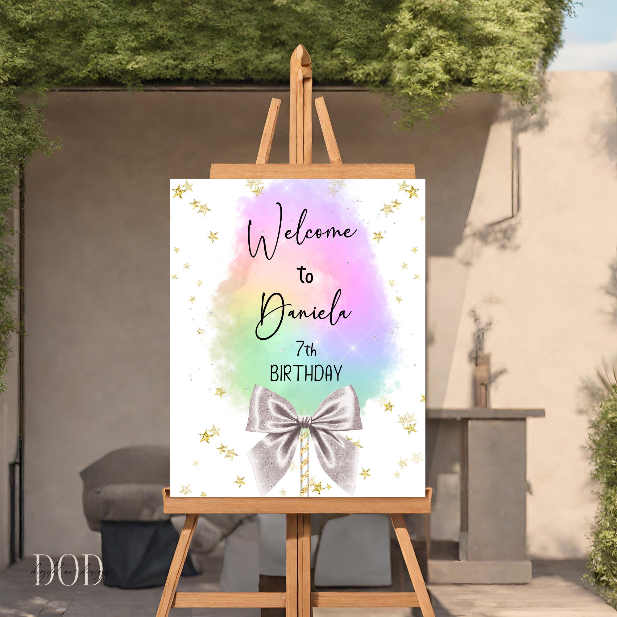 Editable Cotton Candy Welcome Sign Party, Welcome Birthday Sign, Sweet ...