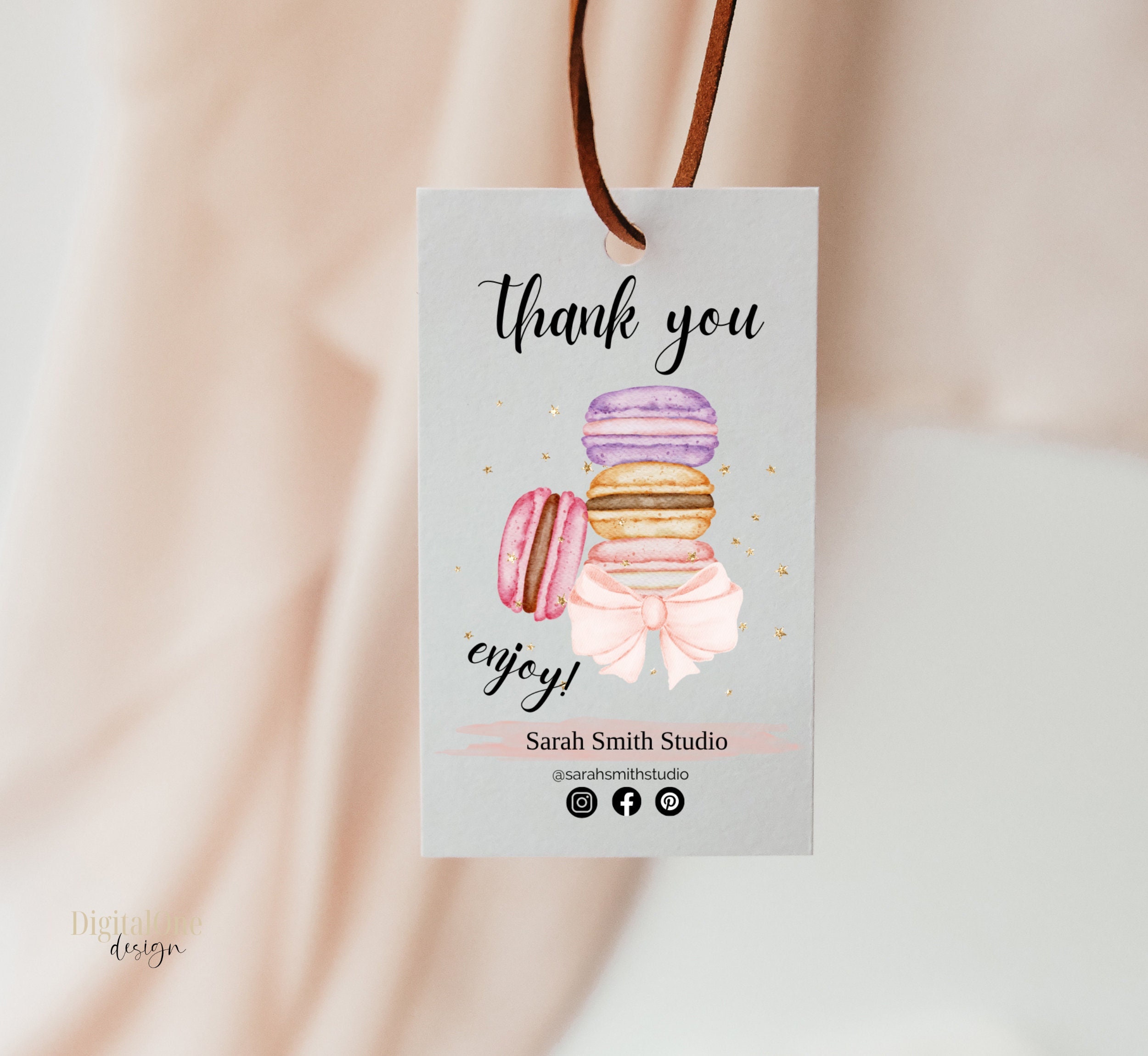 Macarons Thank You Labels, Thank You Favor Tags, Printed Labels ...