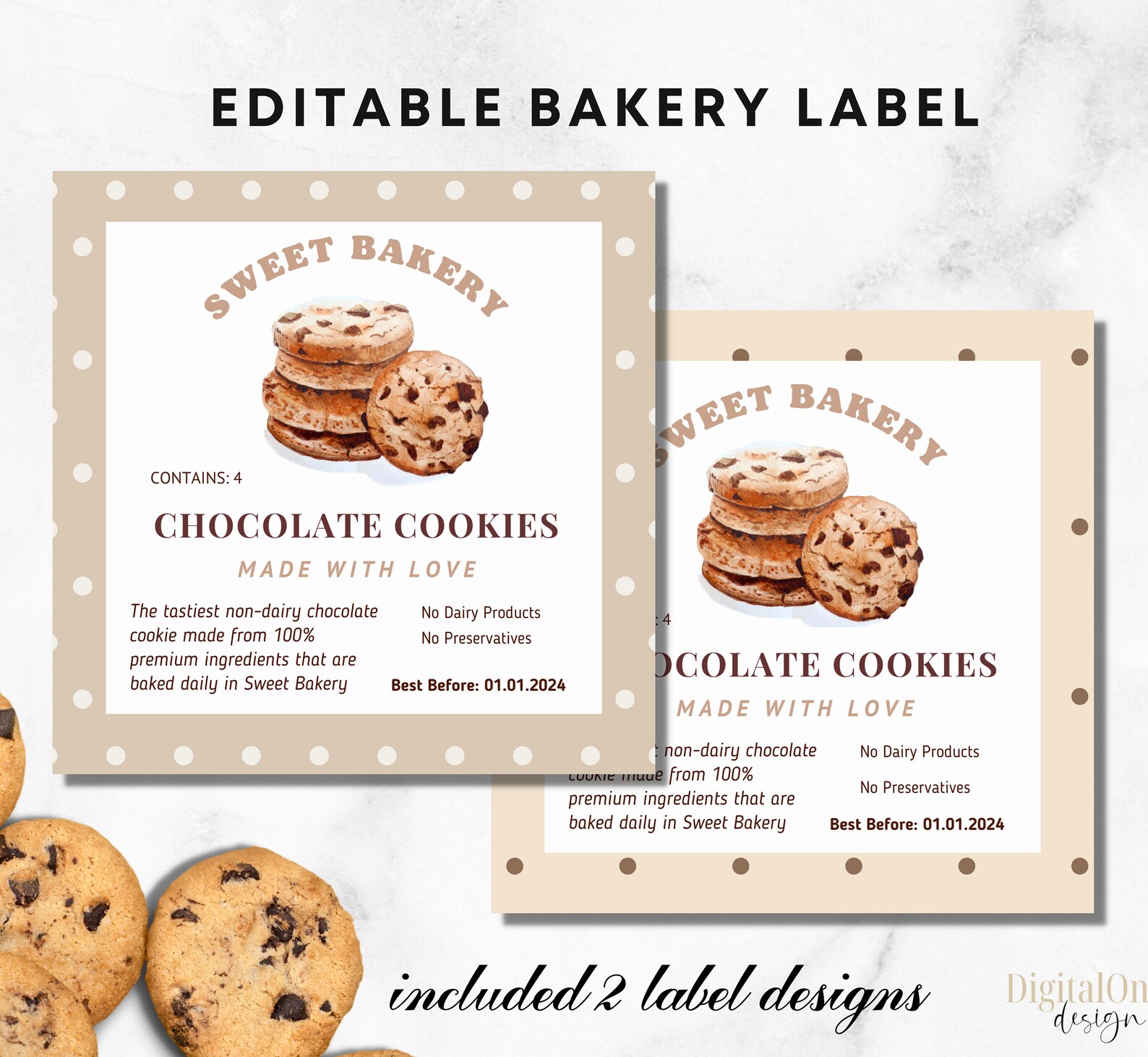Editable Bakery Label Tamplete, Homemade Cookies Label, Custom Home ...