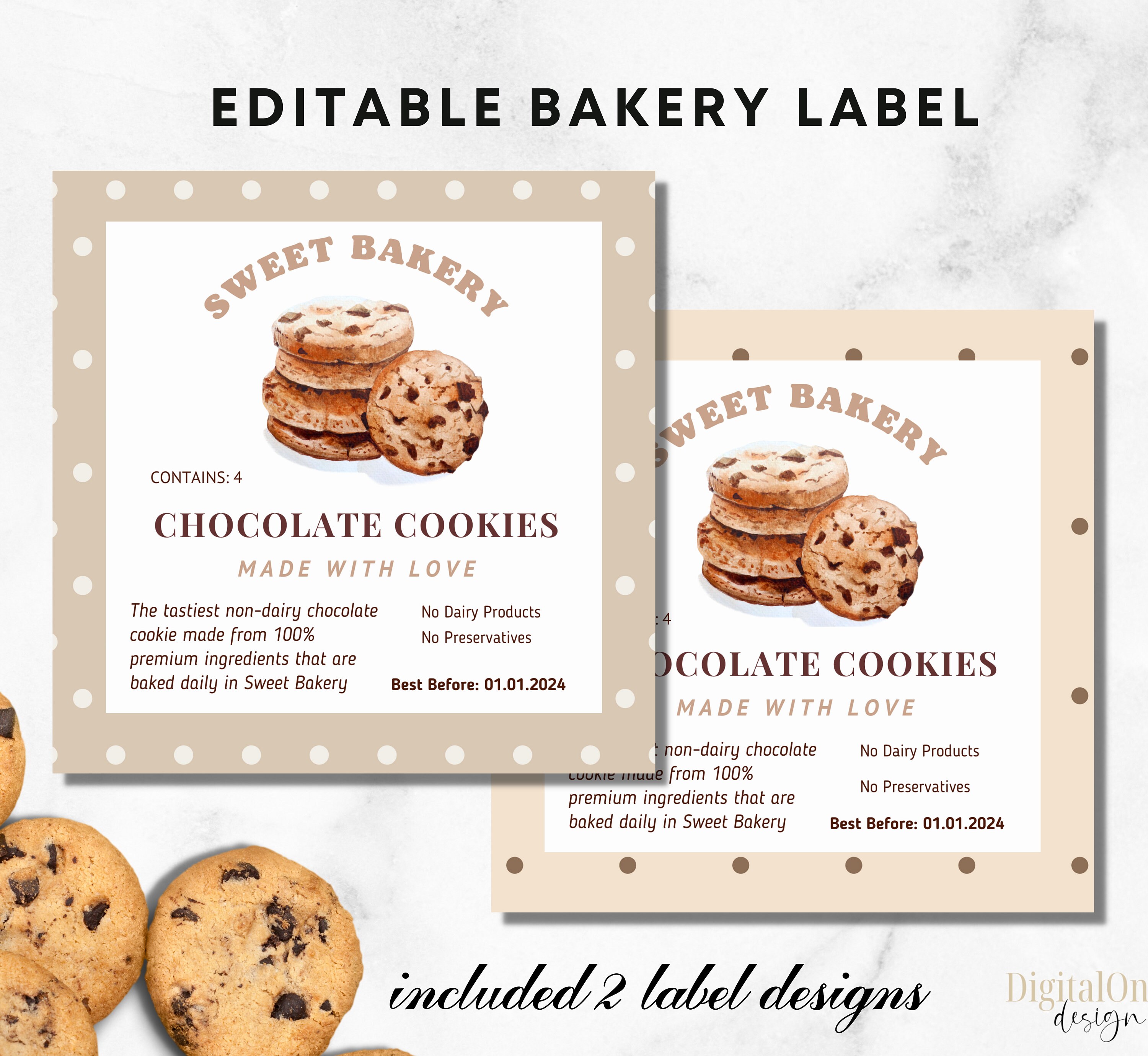 Editable Bakery Label Tamplete, Homemade Cookies Label, Custom Home ...