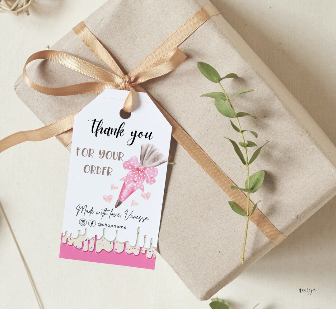 Bakery Thank You Tag, Baker Tag Personalized, Editable Thank You Label ...