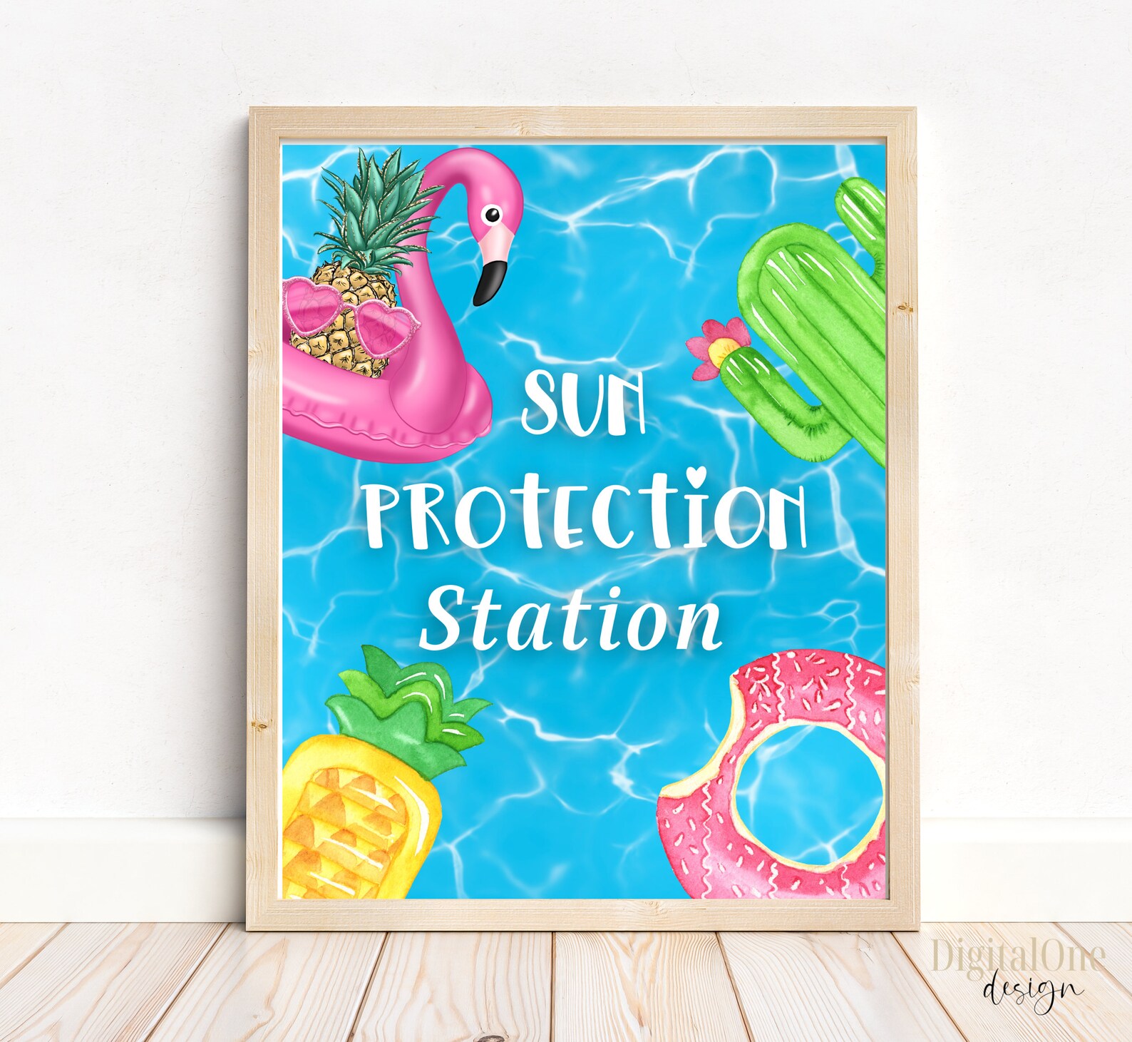 Pool Party Sun Protection Station Printable Sign, Sunscreen Table Sign ...
