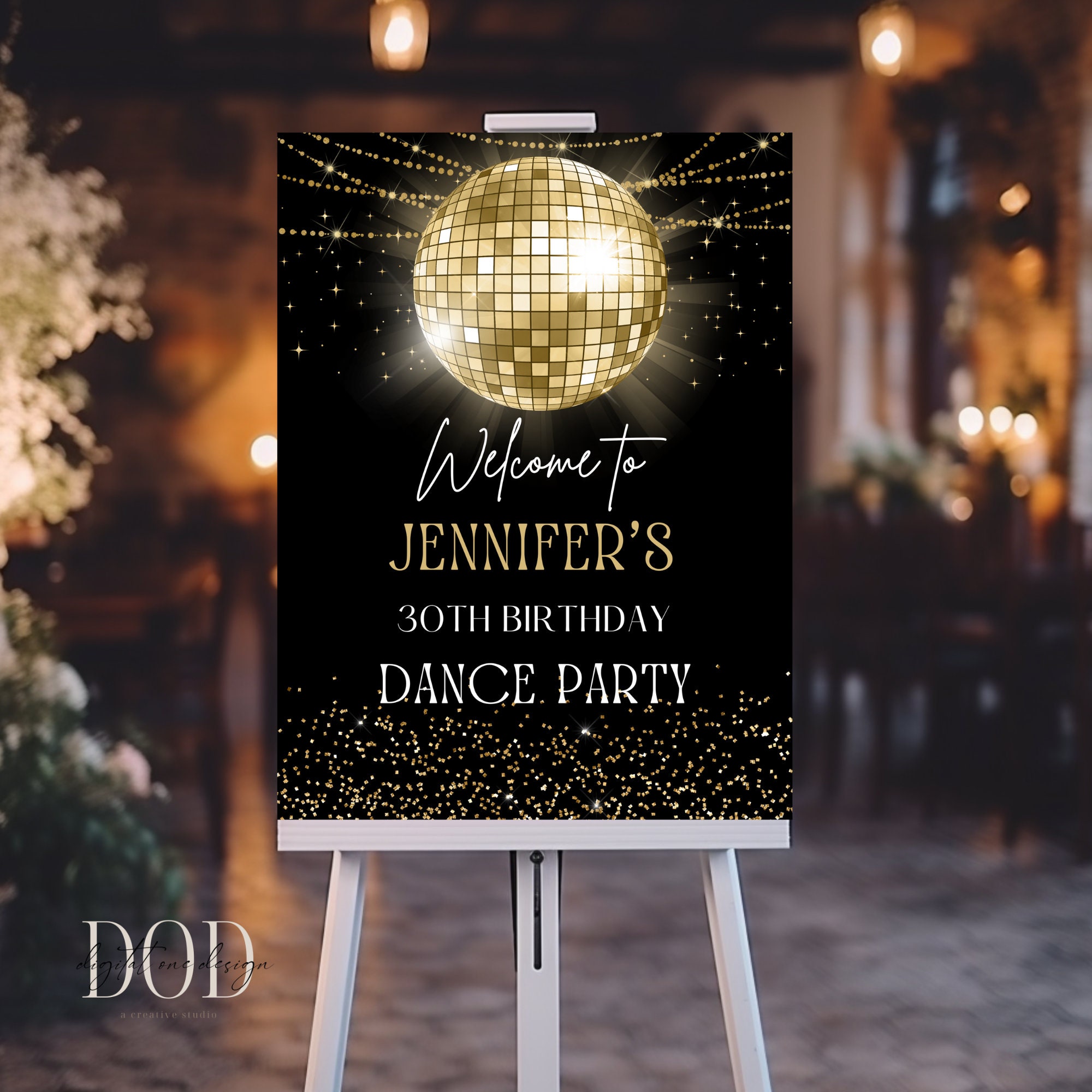 Disco Ball Welcome Sign, Gold Disco Ball Theme, 70s Retro Disco Party ...