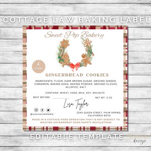 Gingerbread Cookies Cottage Law Label, Christmas Cookies Label, INSTANT ...