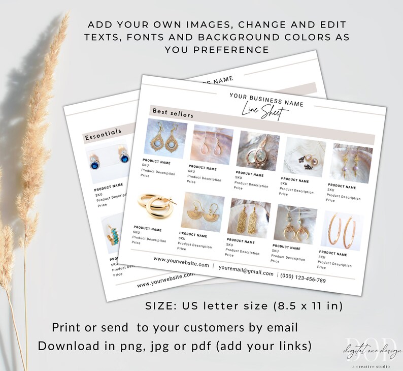 Modern Line Sheet Template, Retail Product Sheet, Price List Template ...