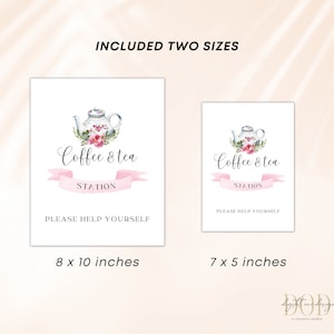 Coffee and Tea Station Sign, Instant Download, Coffee Bar Sign, Help ...