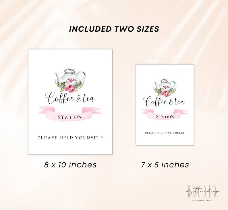Coffee and Tea Station Sign Instant Download Coffee Bar - Etsy