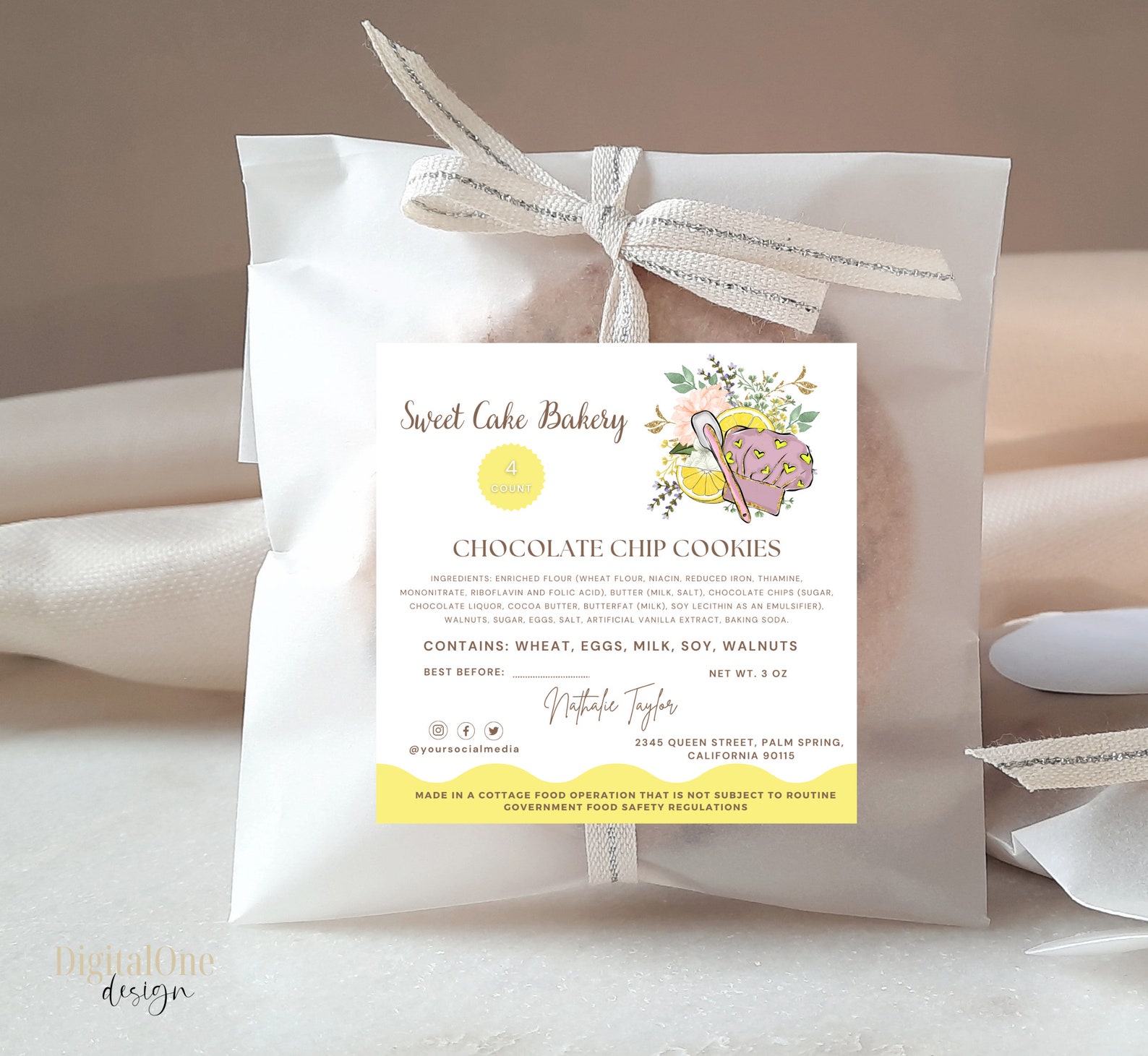 Editable Cottage Law Labels Template, Cottage Food Labels, Ingredients ...