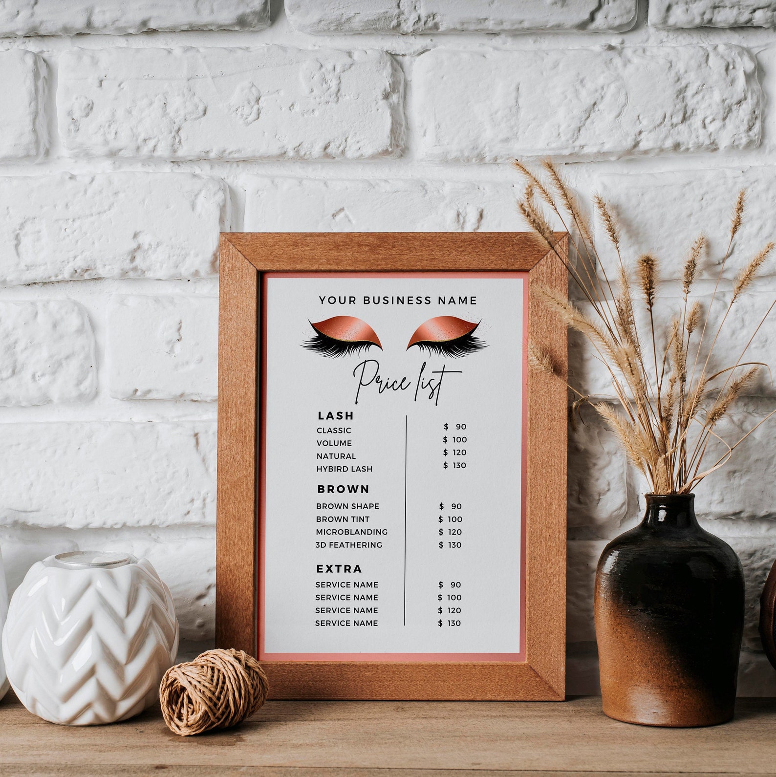 Lash Price List Template Price List Flyer Editable Price - Etsy