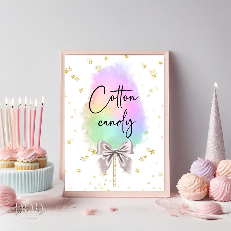 Cotton Candy Printable Sign, Instant Download, Cotton Candy Table Sign ...