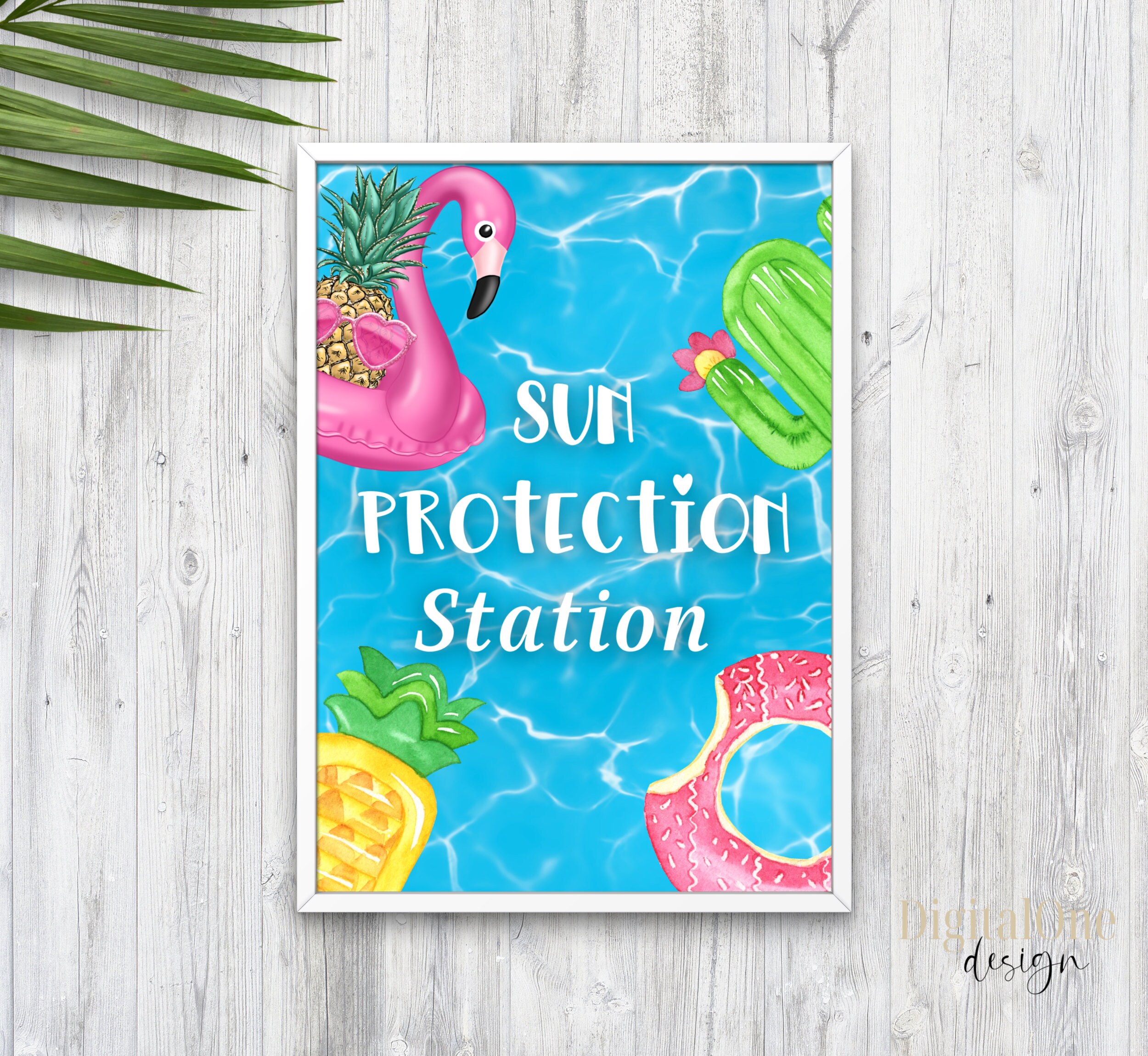 Pool Party Sun Protection Station Printable Sign, Sunscreen Table Sign ...