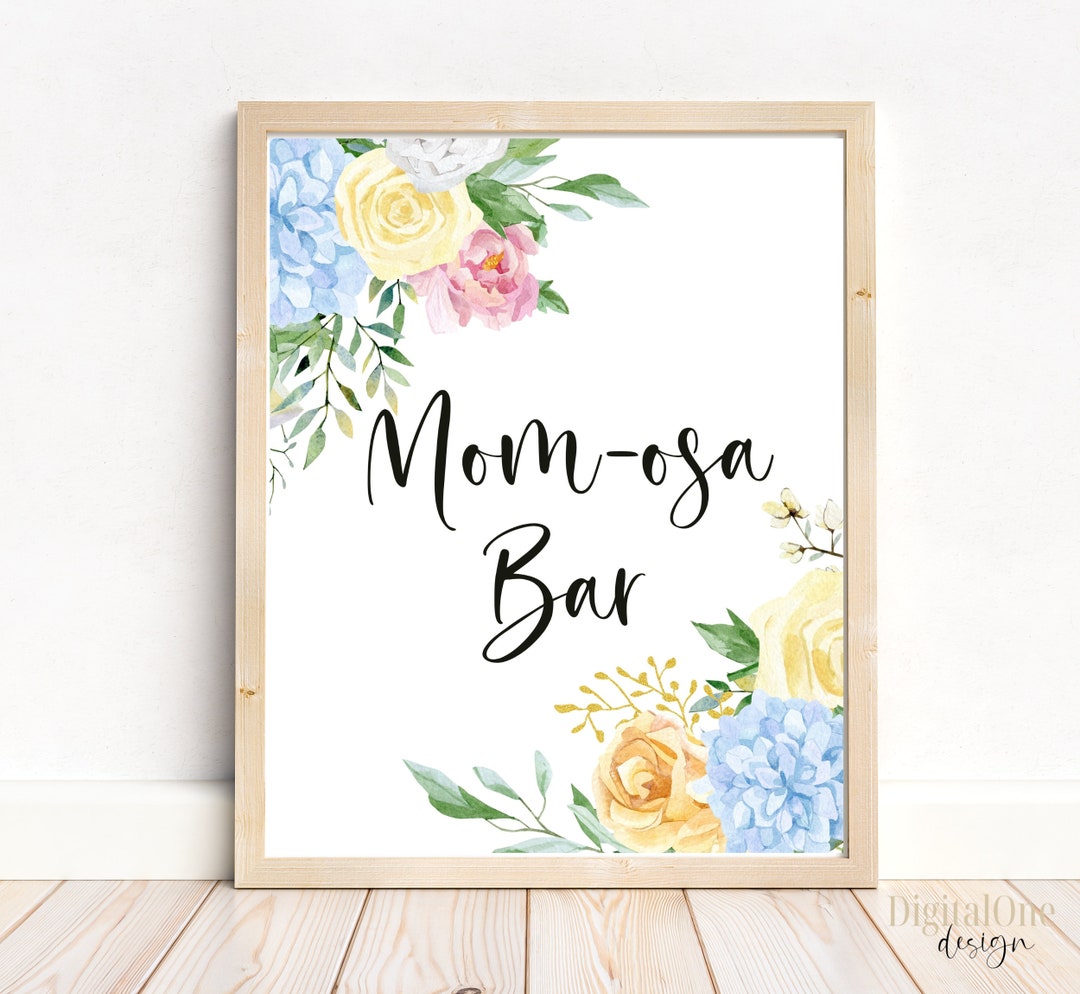 Mom-osa Bar Sign Printable, Mimosa Bar Sign, INSTANT DOWNLOAD, Momosa ...