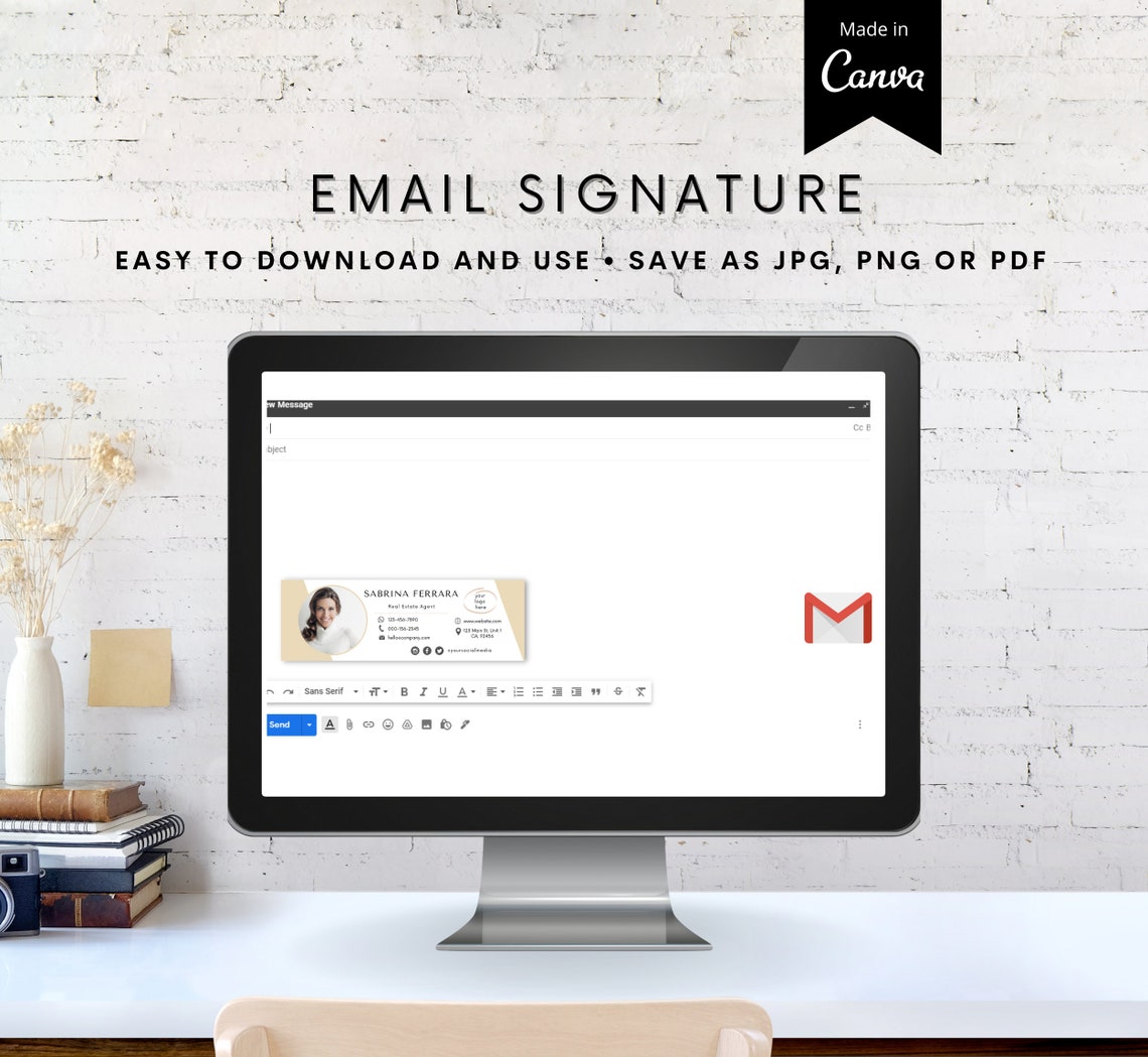 Editable Email Signature , Business Email Signature, Outlook, Gmail ...