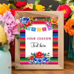 Editable Custom Sign Fiesta Party Sign, Colorful Mexican Floral Fiesta ...