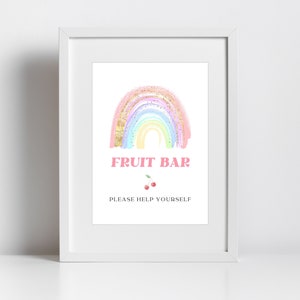 Printable Fruit Bar Sign, Fruit Drink Bar Sign, INSTANT DOWNLOAD, Fruit ...