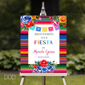 Editable Mexican Fiesta Birthday Welcome Sign, Spanish Fiesta Welcome ...
