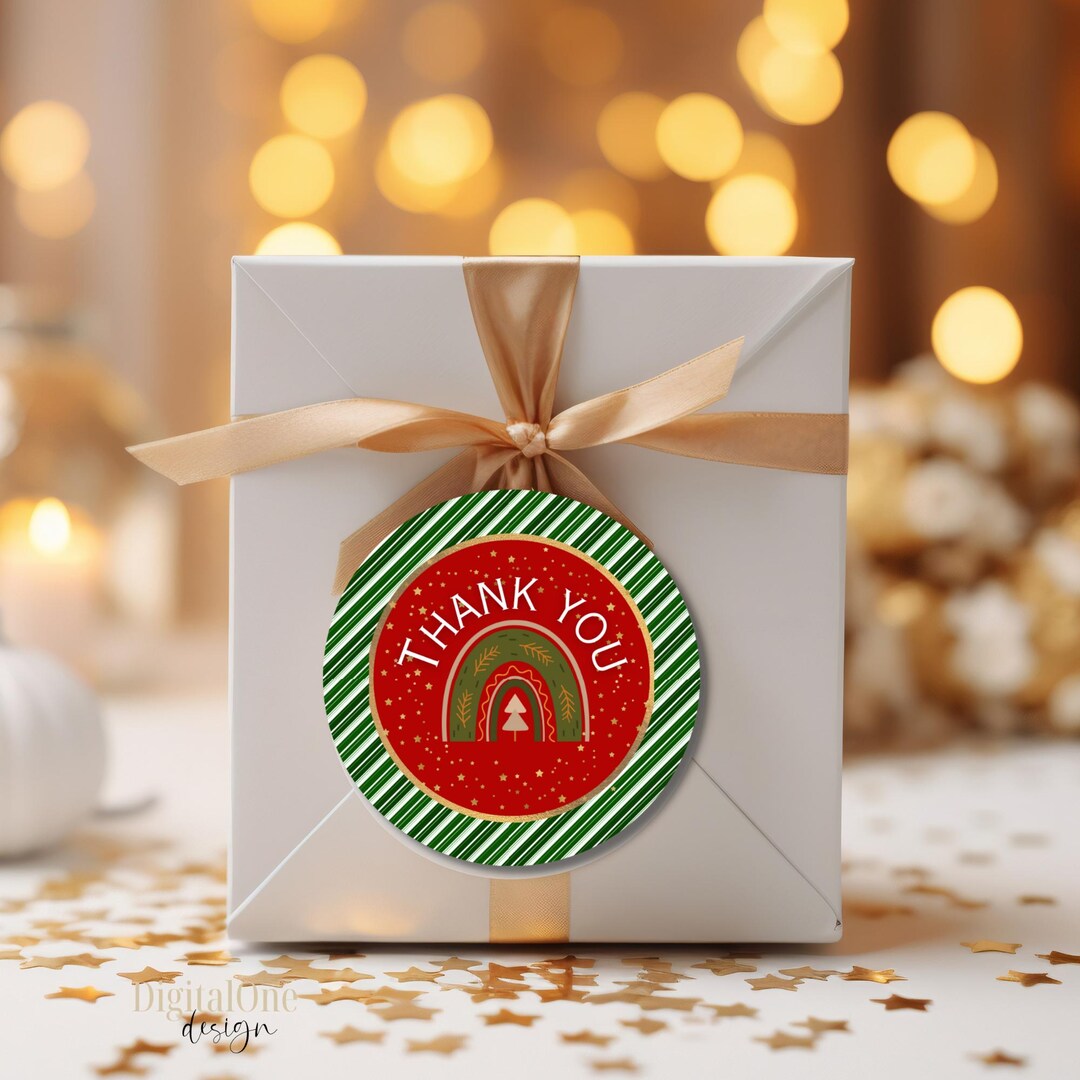 Christmas Thank You Tag, Rainbow Holiday Favor Tag, Printable Teacher ...