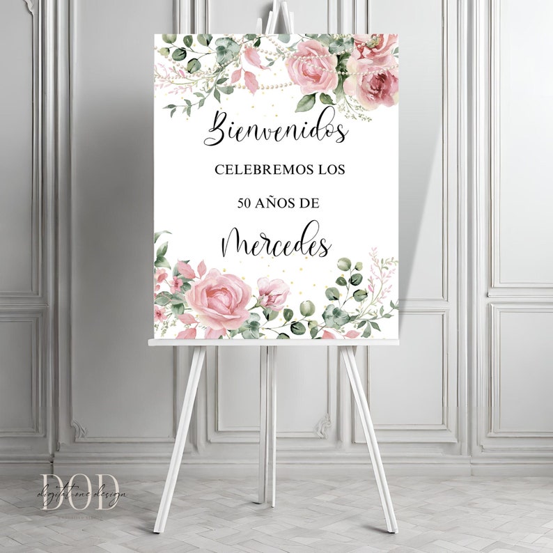 Spanish Birthday Welcome Sign, Printable Welcome Poster for Party Decor ...