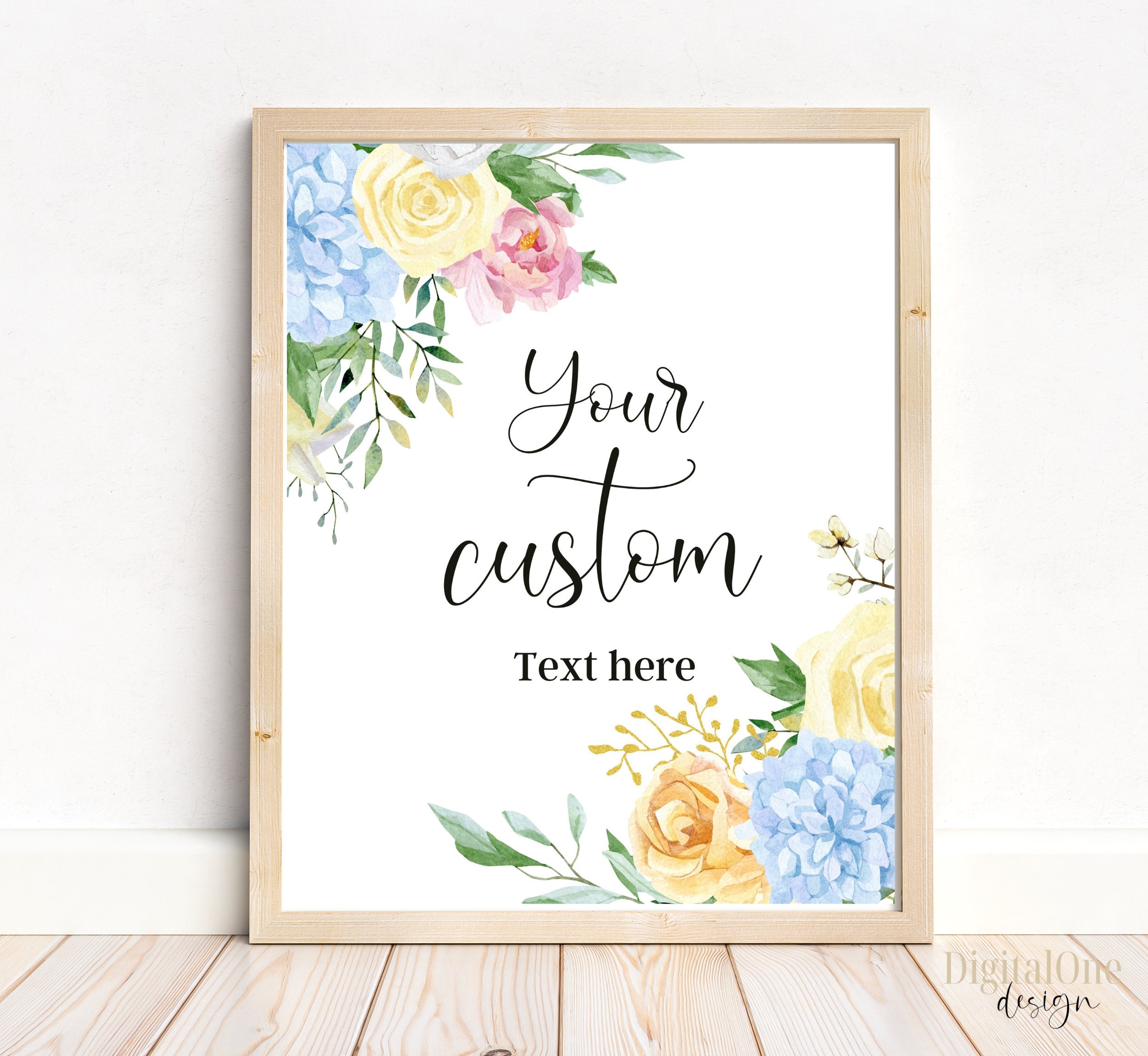 Custom Sign Printable, Floral Spring Sign, Bridal Shower, Brunch Custom ...