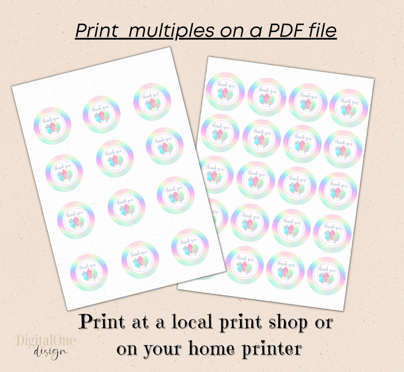 Cotton Candy Thank You Tag, Printable Cotton Candy Birthday Party ...